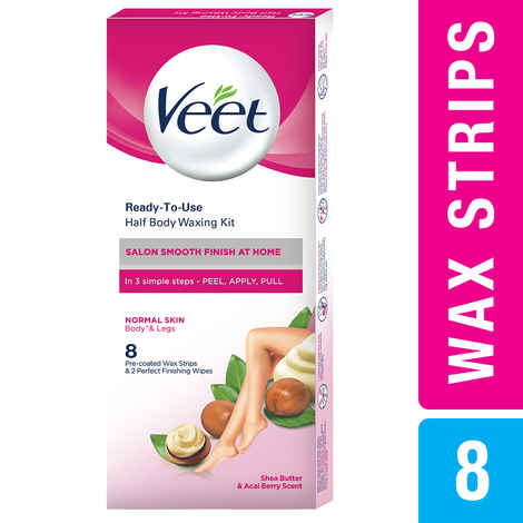Veet Full Body Waxing Kit Easy Gelwax Technology Normal Skin 8 Strips