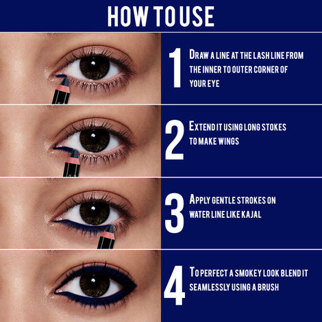 how to draw kajal under eyes