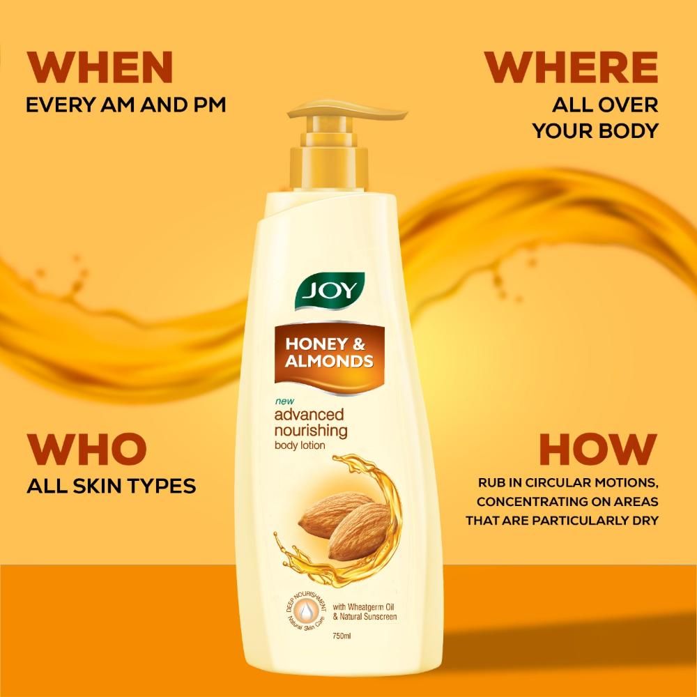 Joy Honey Almonds Advanced Nourishing Body Lotion For Normal to Dry skin 750 ml