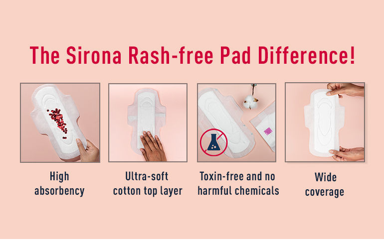 Sirona Cottony Soft Rash Free Sanitary Pads for Women - Pack of 30 (XL+ ...
