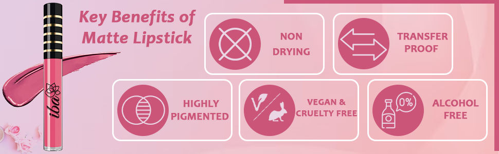 Iba Maxx Matte Liquid Lipstick – Dreamy Pink (2.6 ml)