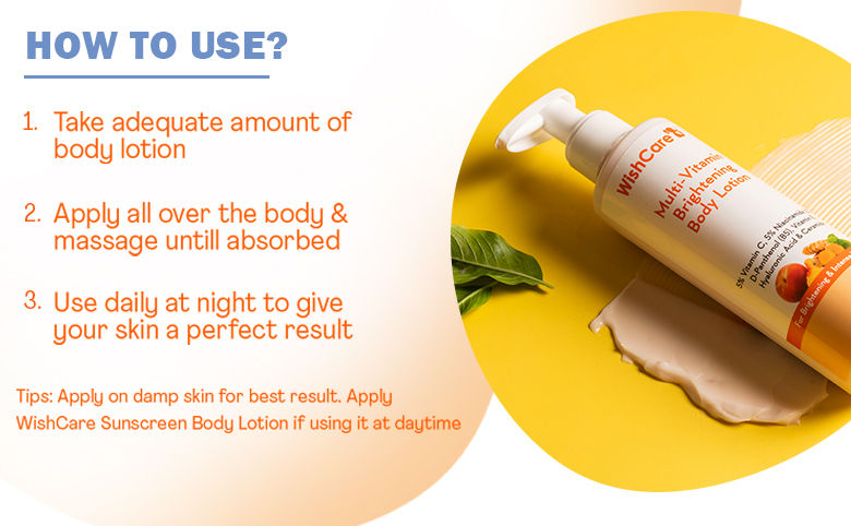 WishCare Multi-Vitamin Brightening Body Lotion - 5% Vitamin C,5% ...