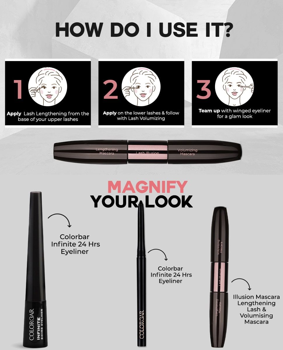 Buy Colorbar Lash Illusion Mascara Duo (4 ml) Online | Purplle
