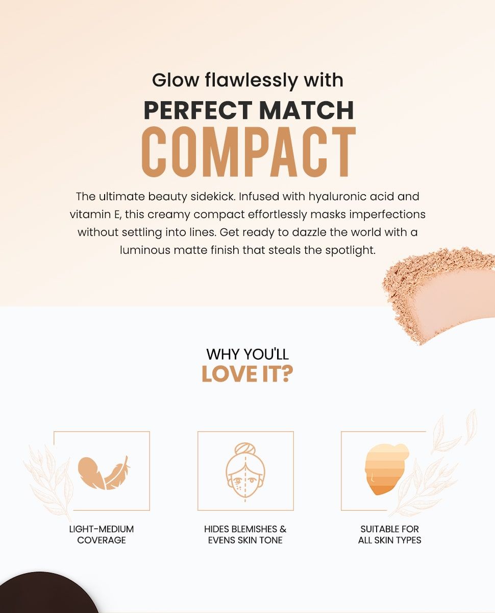 Buy Colorbar Perfect Match Compact Classic Ivory 001 (9 g) Online | Purplle