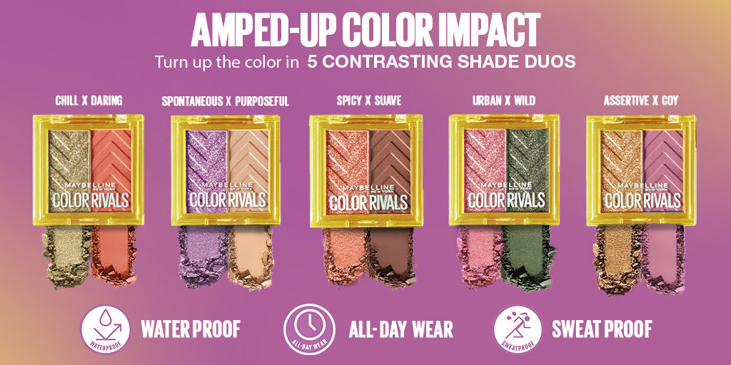 Maybelline New York Color Rivals Pigmented Eyeshadow Palette, Long ...