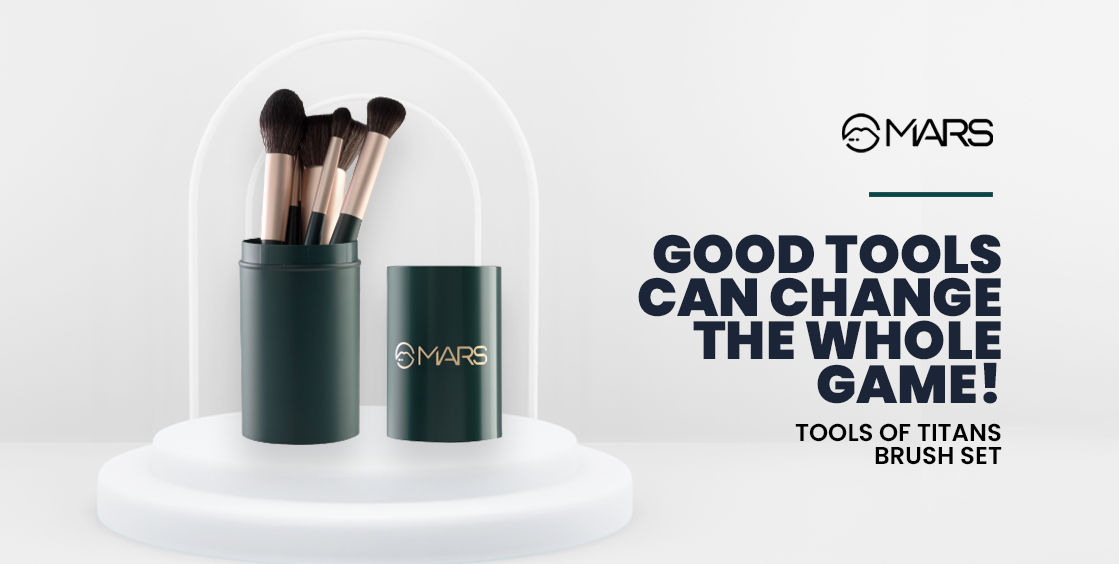 MARS Tools of Titans Brush Set of 8 ultra soft brushes with Holder