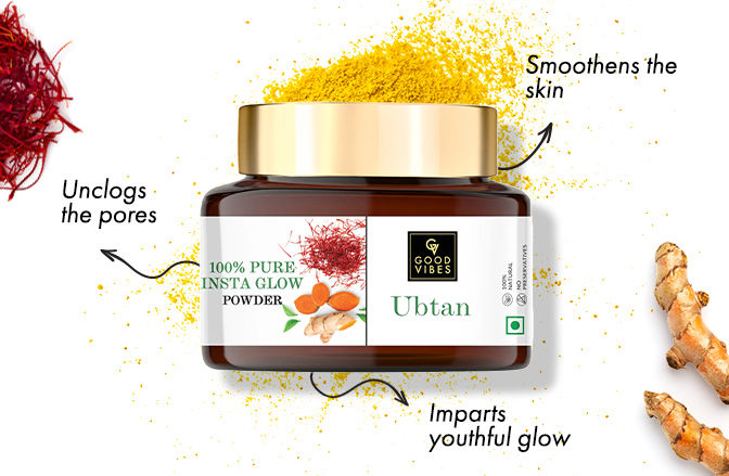 Good Vibes Ubtan Insta Glow Powder | 100% Natural, No Preservatives, No ...