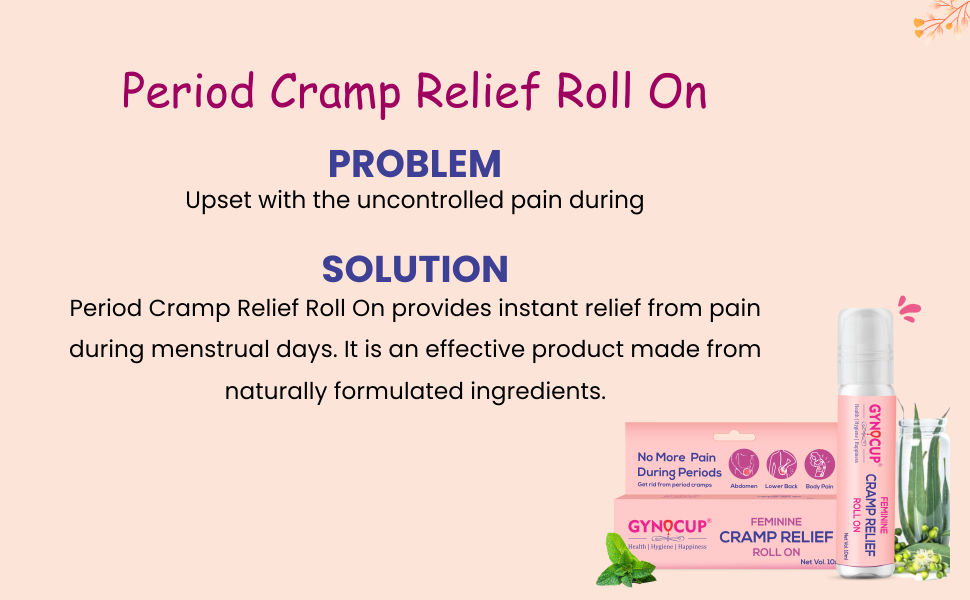 GynoCup Feminine Cramp Relief Roll On (20 ml) with Ayurveda Ingredients ...