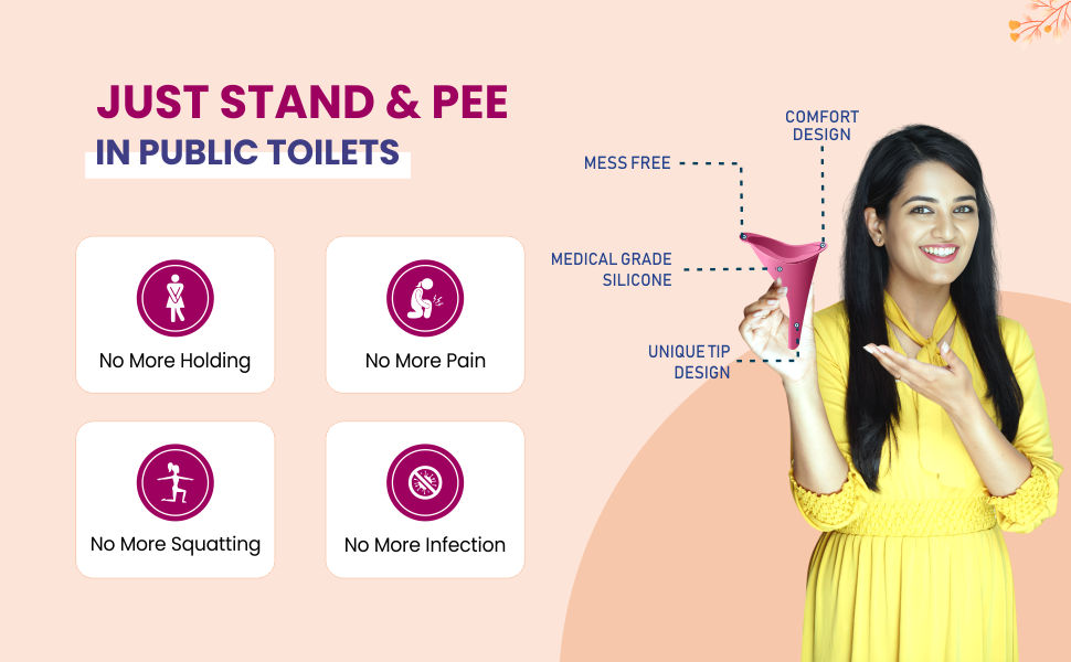 MildCares Silicone Stand and Pee Reusable Female Urination Device (Pack ...