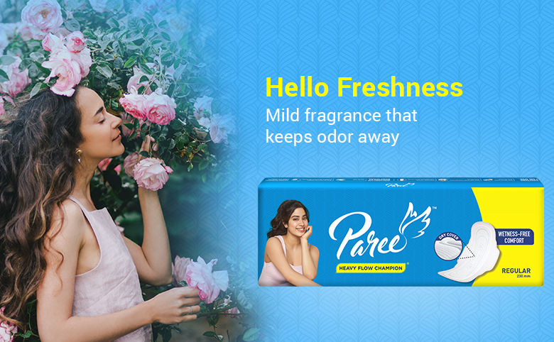 Paree Dry Feel Regular Sanitary Pads For Women | 40 Pads|Heavy Flow ...