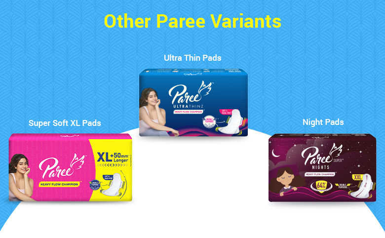 Paree Dry Feel Regular Sanitary Pads For Women | 40 Pads|Heavy Flow ...