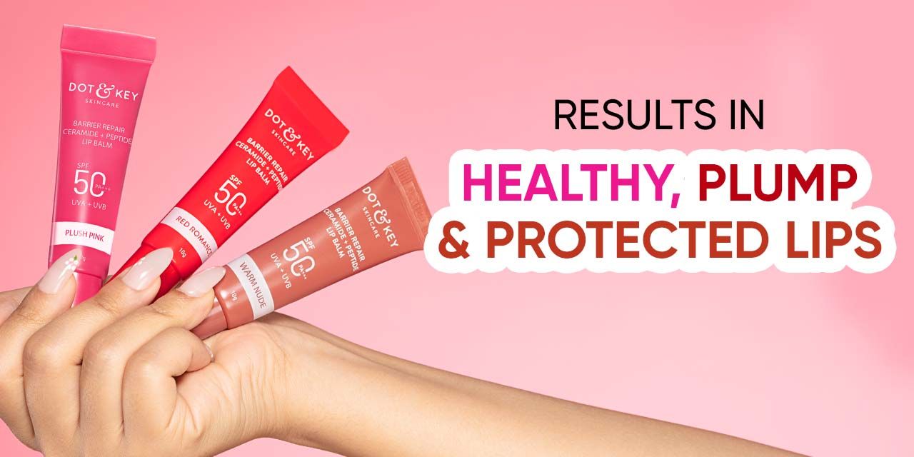 Dot & Key Barrier Repair Ceramide & Peptide Lip Balm SPF 50, PA+++ | Warm Nude Non Sticky Tinted ...