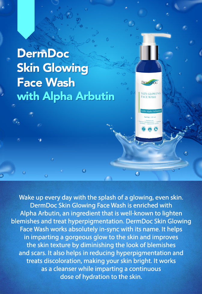 DermDoc Skin Glowing Face Wash with Alpha Arbutin (120 ml)
