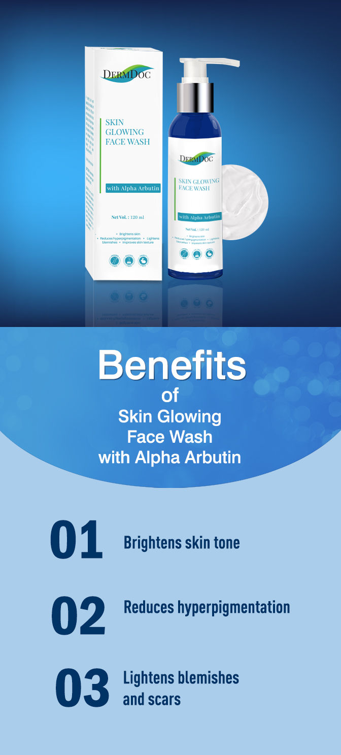 DermDoc Skin Glowing Face Wash with Alpha Arbutin (120 ml)