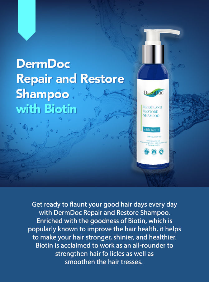 Buy DermDoc Repair and Restore Shampoo with Biotin (120 ml) Online ...
