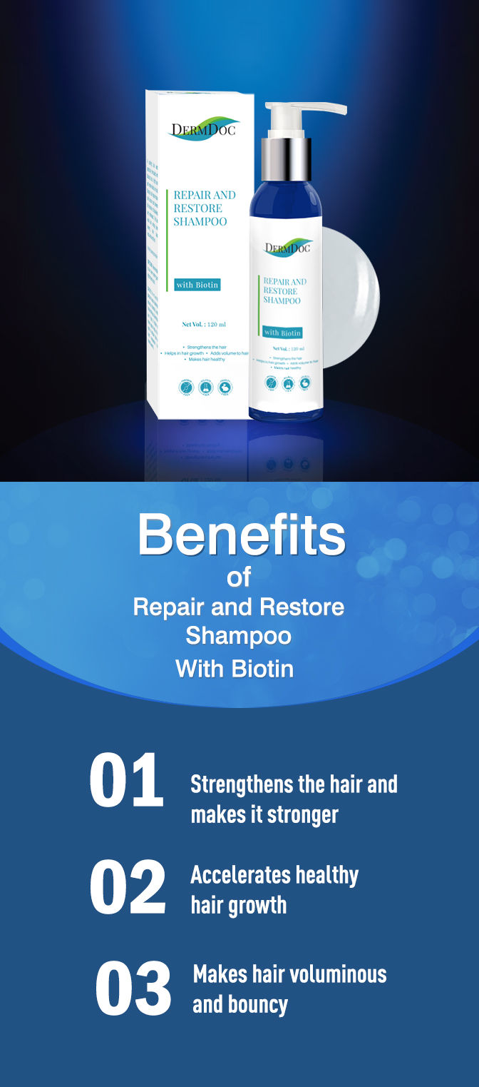 Buy DermDoc Repair and Restore Shampoo with Biotin (120 ml) Online ...