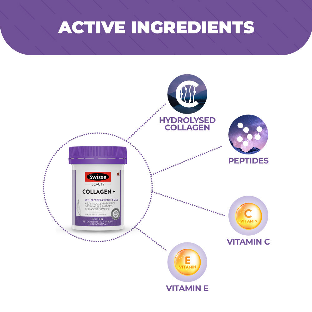 Buy Swisse Beauty Collagen+ Supplement with Peptides & Vitamin C & E ...