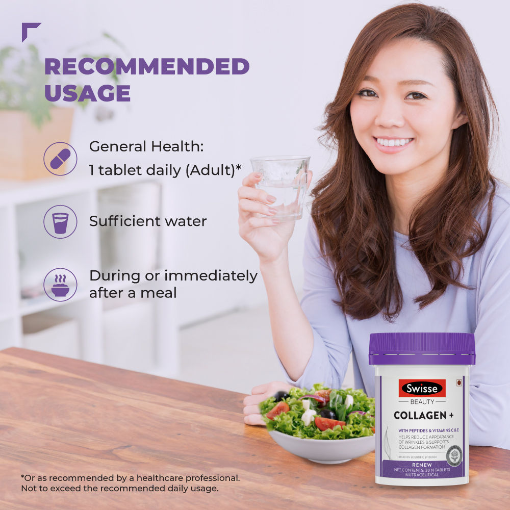 Buy Swisse Beauty Collagen+ Supplement with Peptides & Vitamin C & E ...