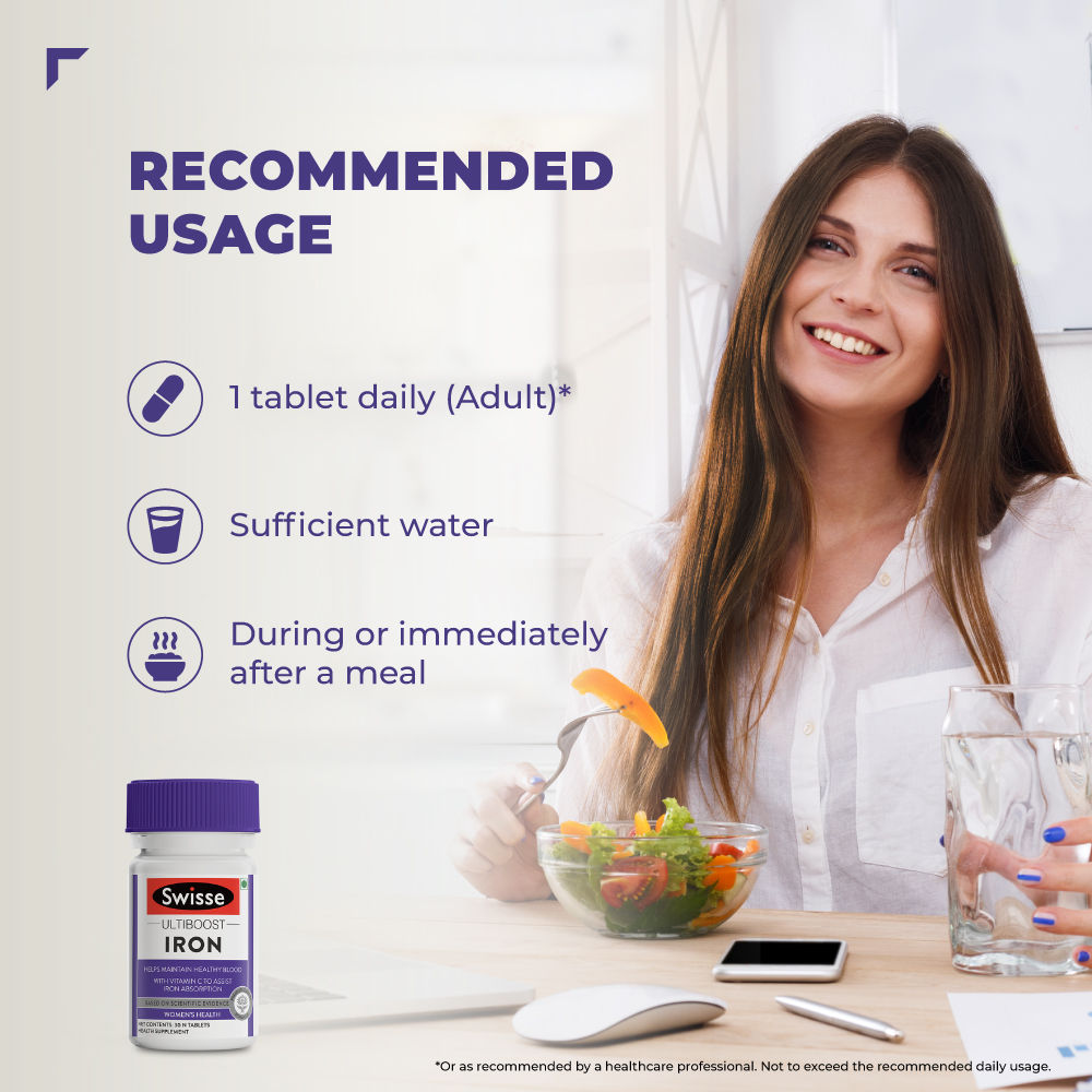 Buy Swisse Ultiboost Iron Supplement with Vitamin C, Vitamin B6 ...
