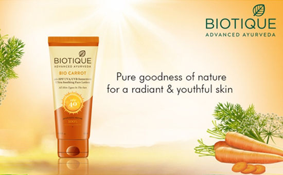 Biotique Bio Carrot Face & Body Sun Lotion Spf 40 Sunscreen For All ...