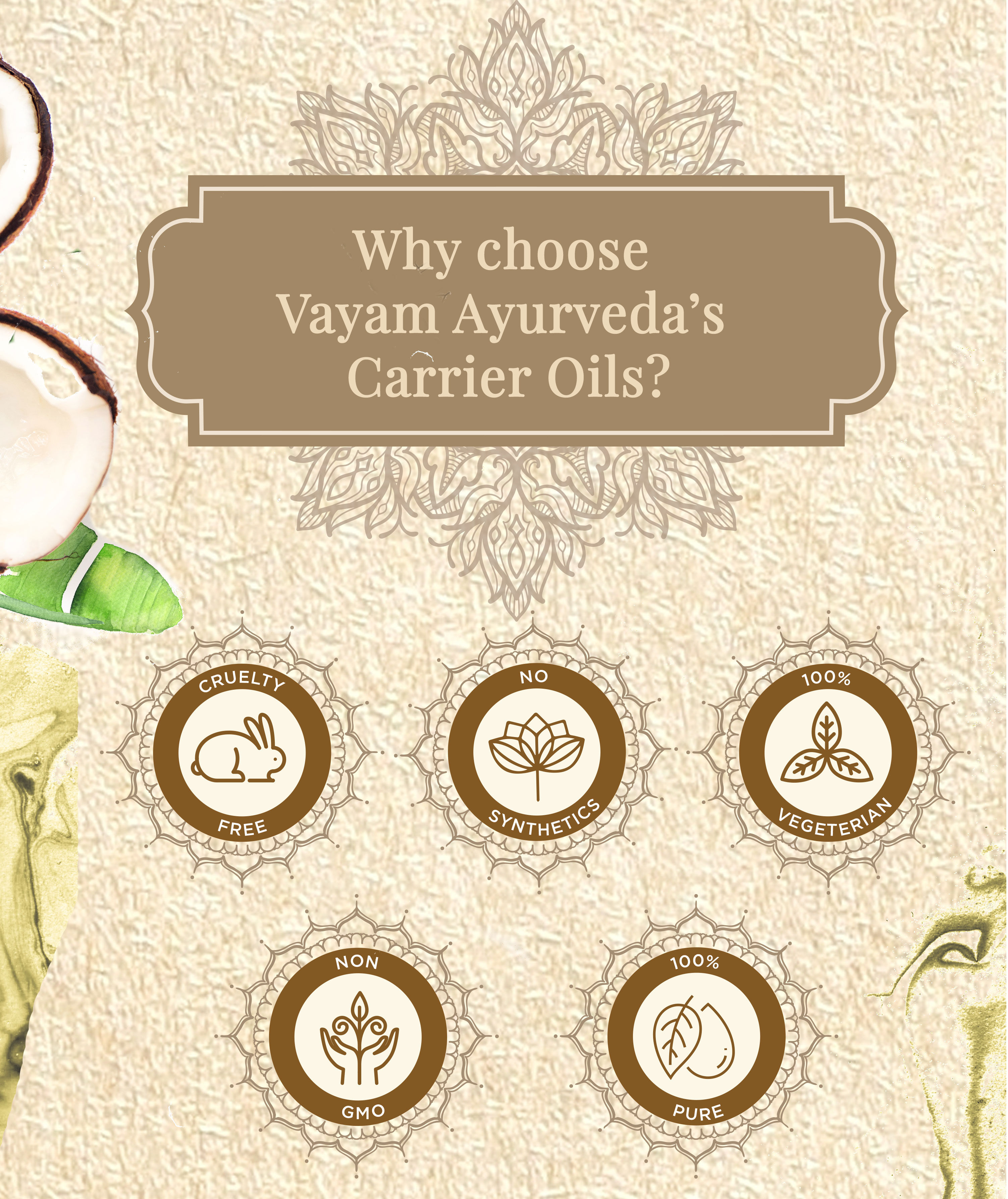 Buy Vayam Ayurveda 100% Pure Coldpressed Carrier Oil (100 ml) - Coconut ...