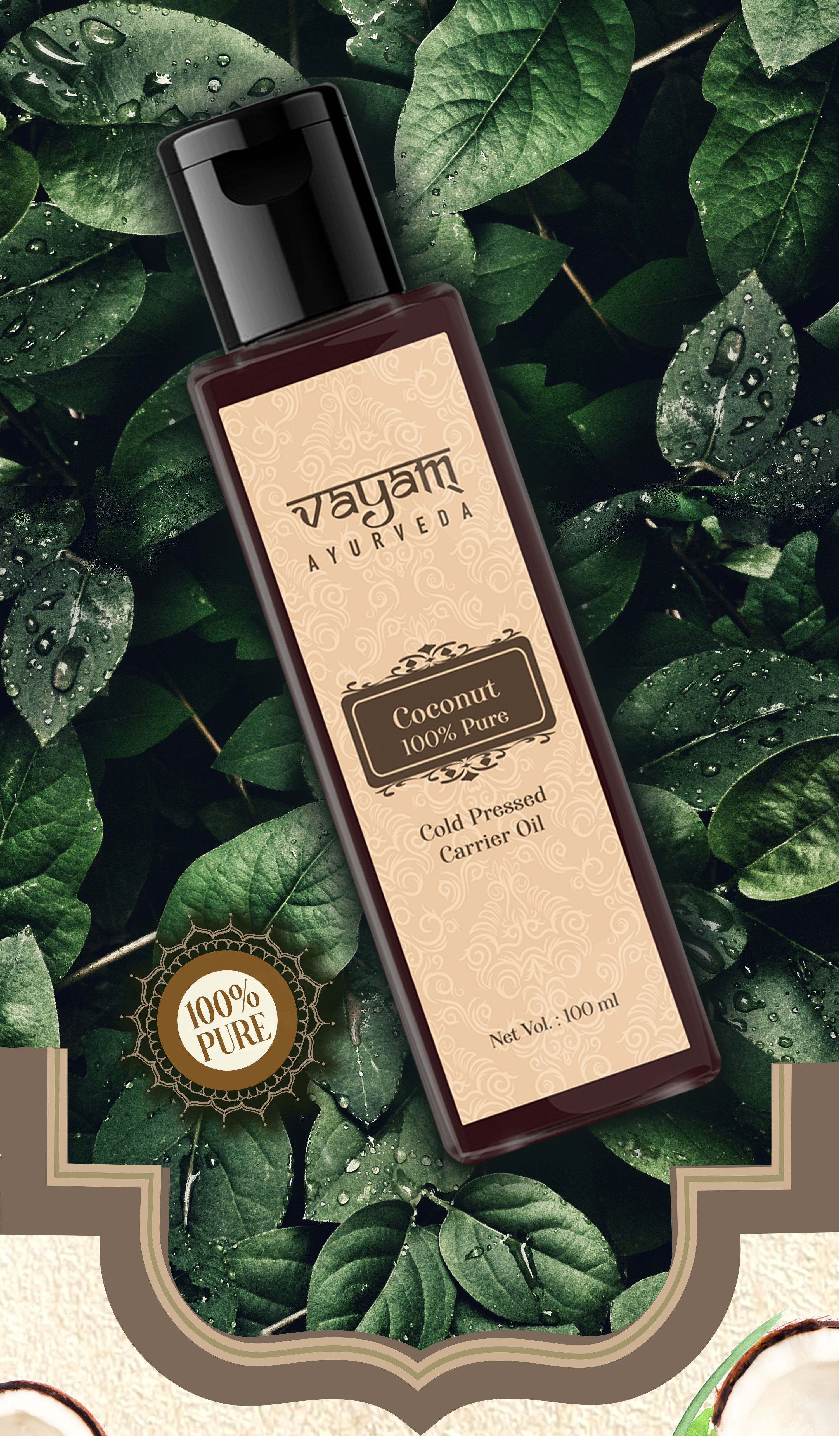 Buy Vayam Ayurveda 100% Pure Coldpressed Carrier Oil (100 ml) - Coconut ...