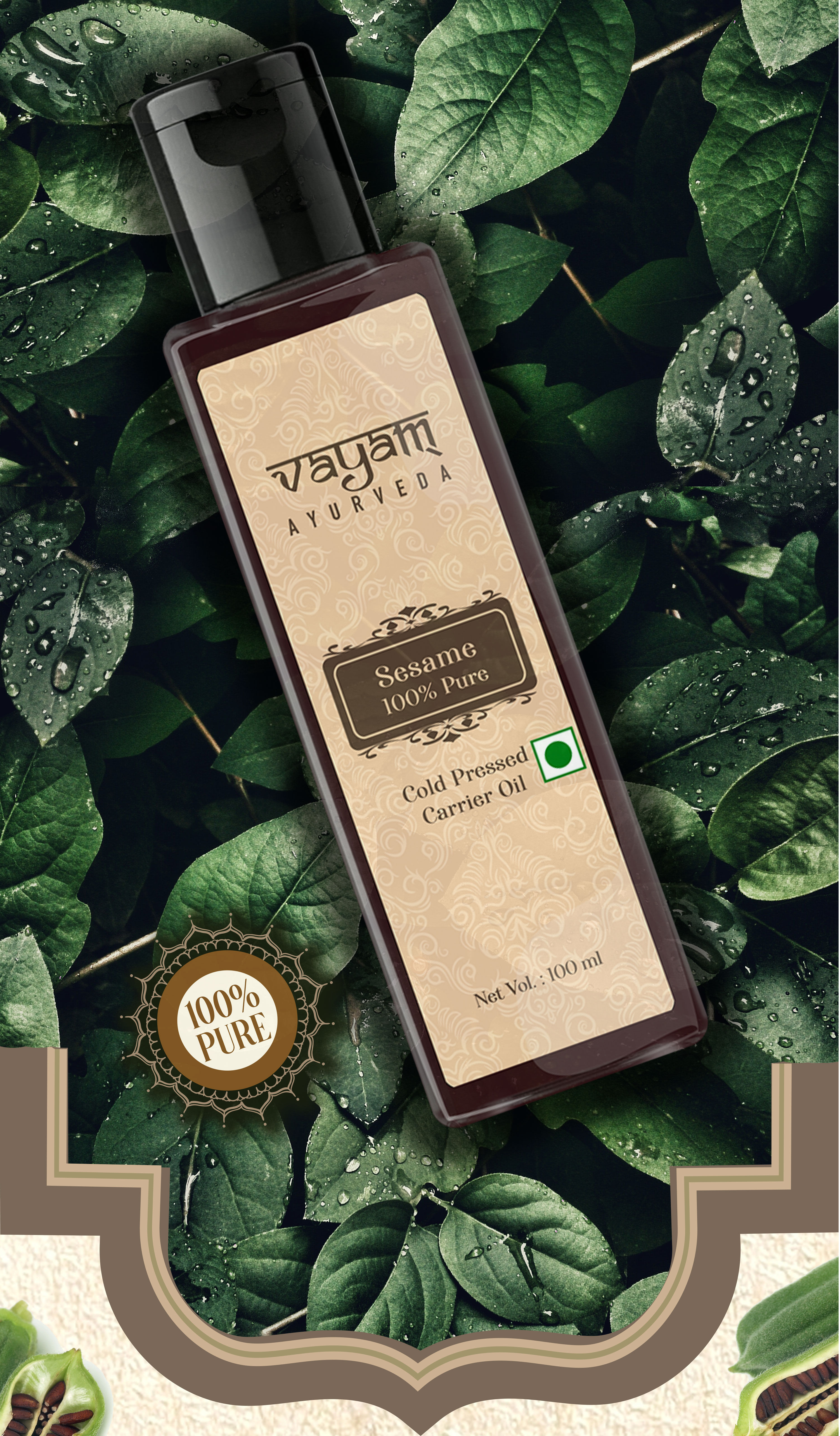 Buy Vayam Ayurveda 100% Pure Coldpressed Carrier Oil (100 ml) - Sesame ...