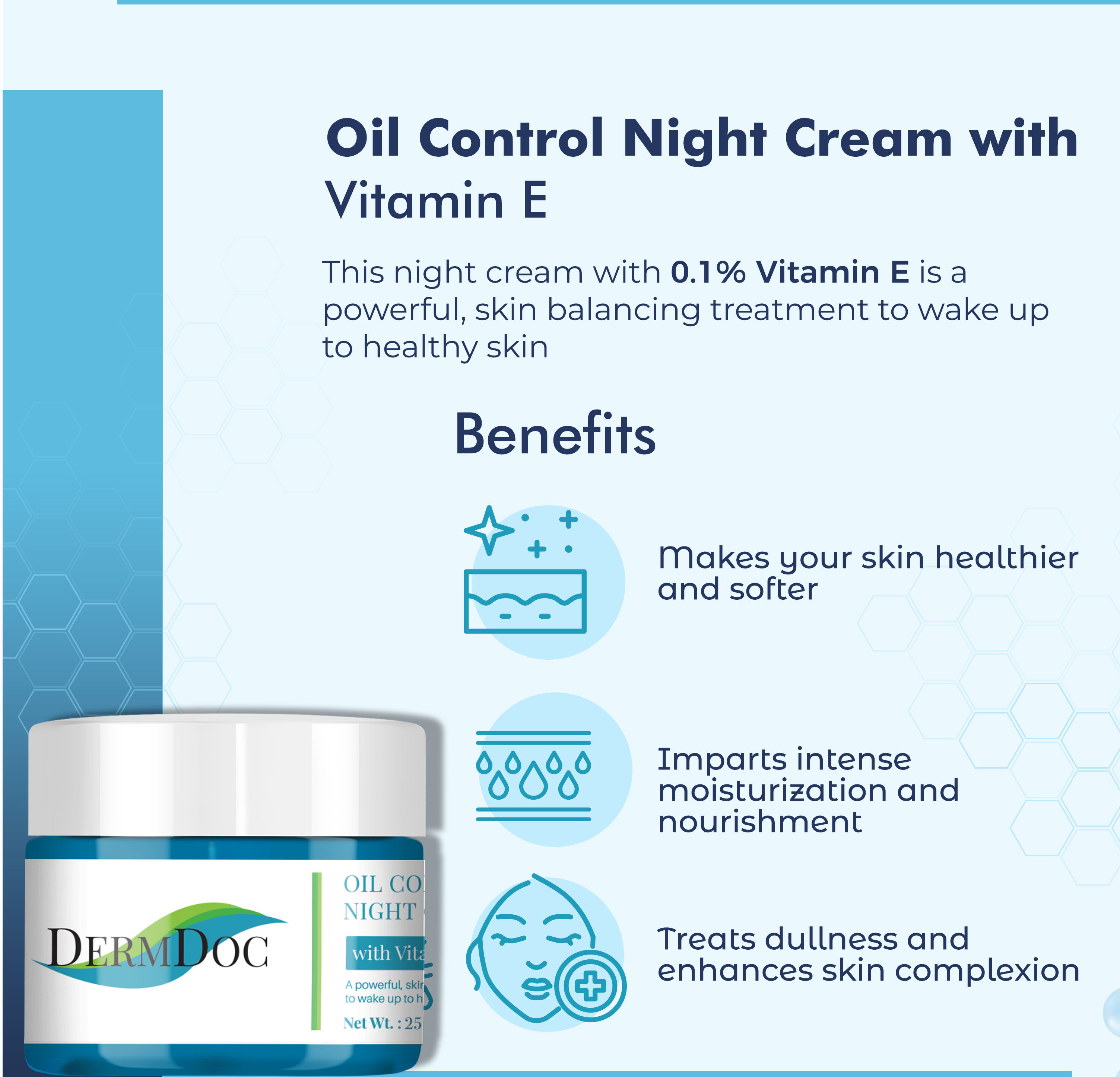 Buy DermDoc Oil Control Night cream with Vitamin E (25gm) Online | Purplle