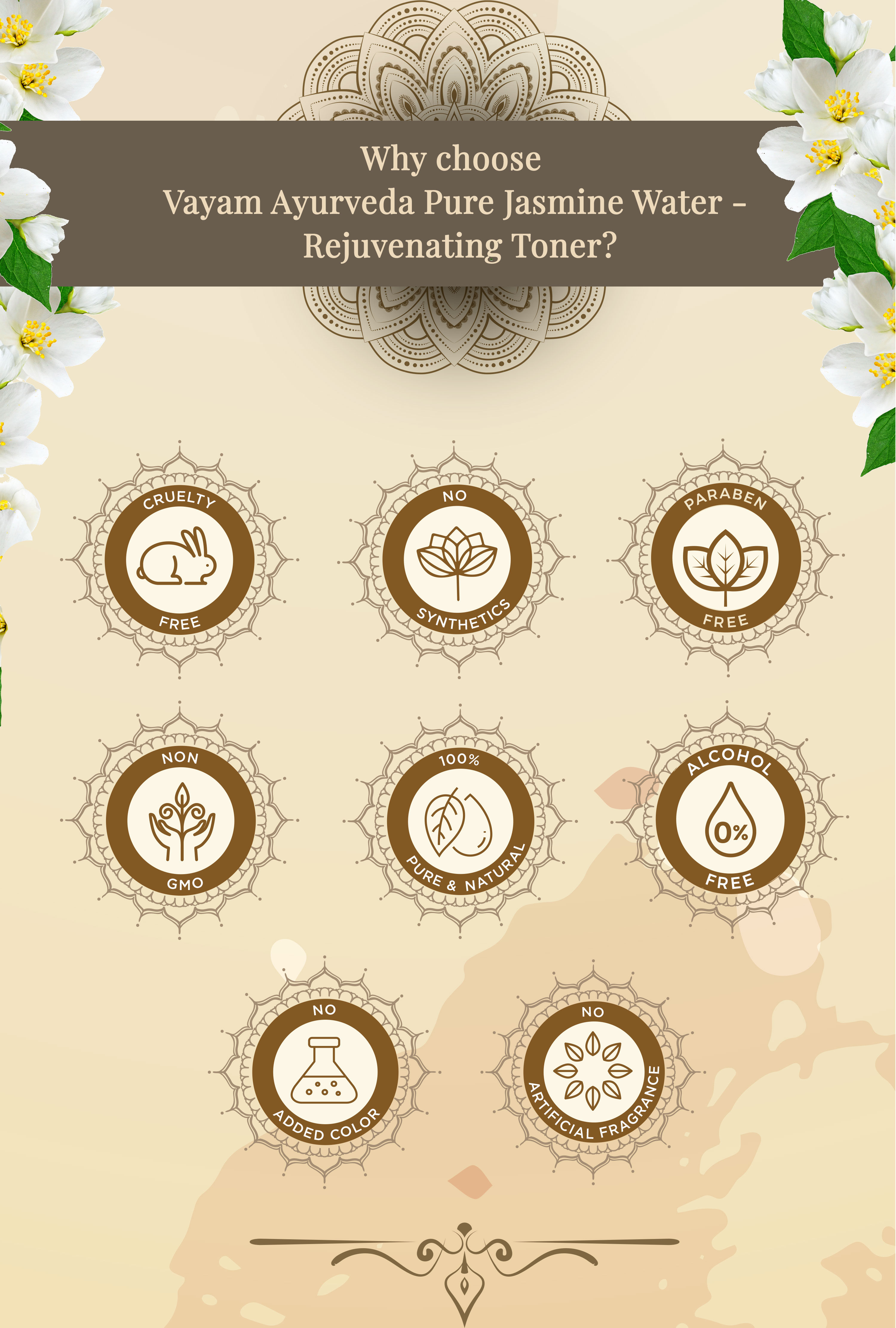 Buy Vayam Ayurveda Pure Jasmine Water Rejuvenating Toner (50ml) Online ...