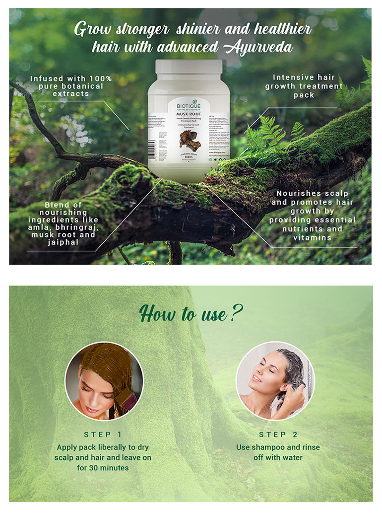 Buy Biotique Musk Root Fresh Growth Nourishing Treatment Pack(900 g ...