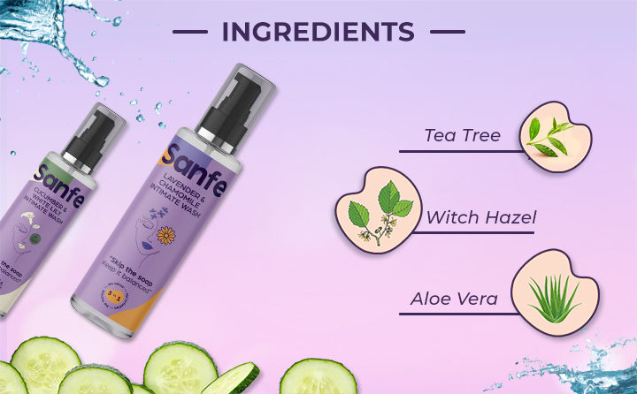 Buy Sanfe Natural Intimate Wash, 3 in 1 - No Odour, No Itching, No ...