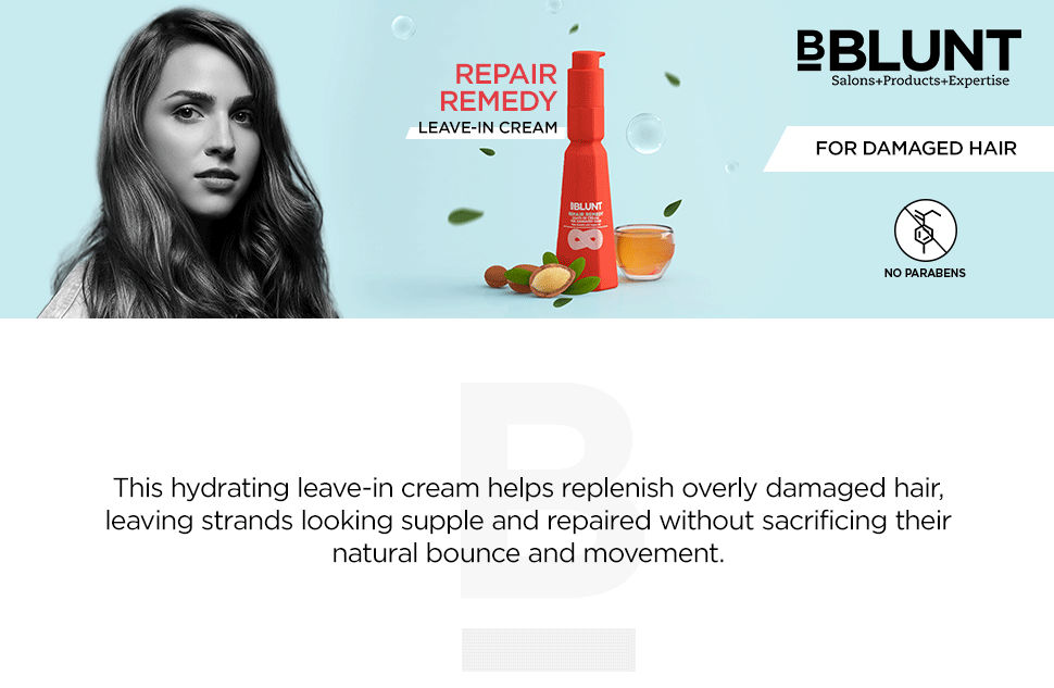 BBLUNT Repair Remedy Leave-In Cream for Damaged Hair, with Keratin and ...