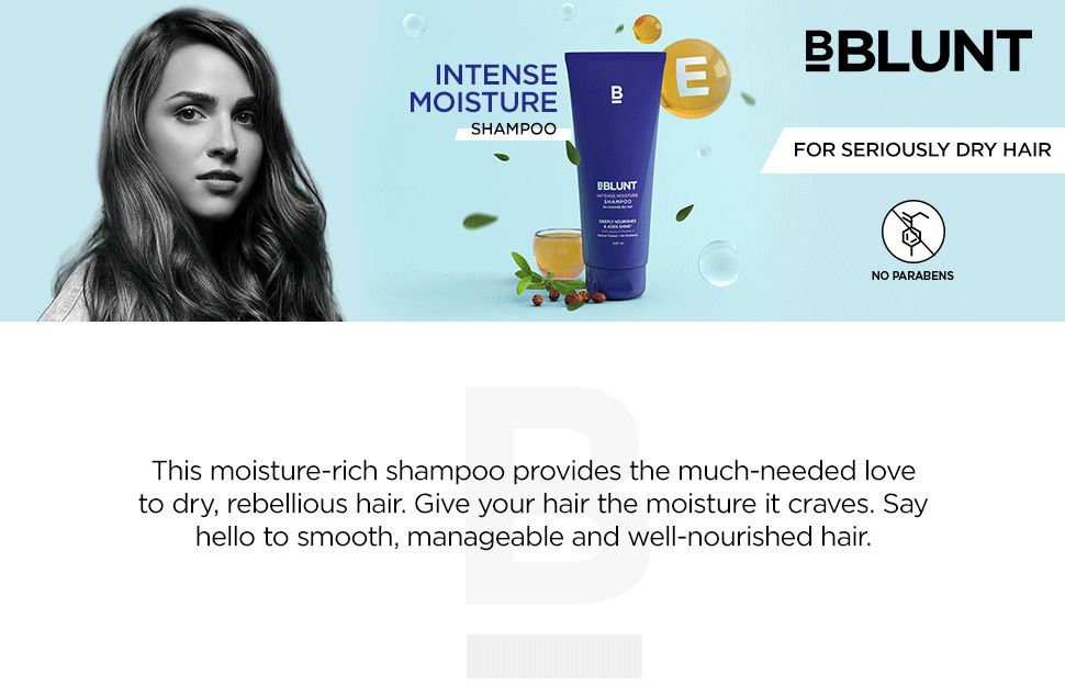 BBLUNT Intense Moisture Shampoo, For Seriously Dry Hair - 200ml