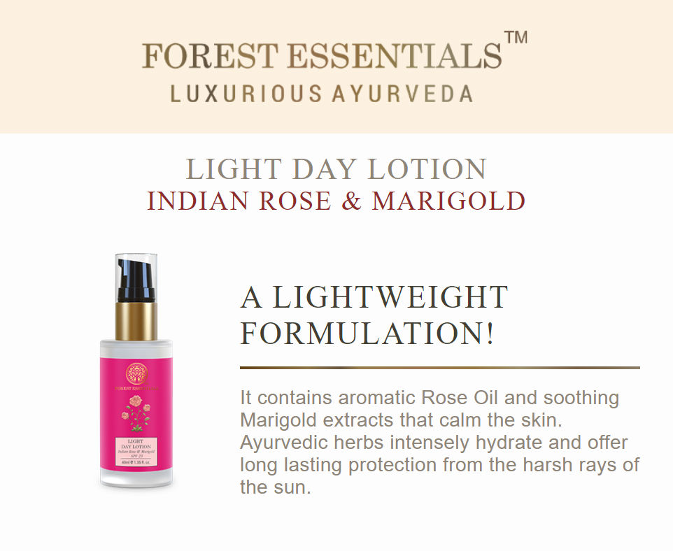 Forest Essentials Light Day Lotion Indian Rose & Marigold 40 ml