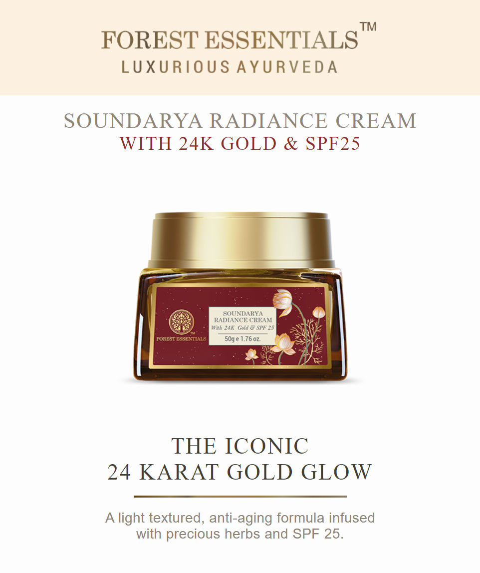 Forest Essentials Soundarya Radiance Cream With 24K Gold & SPF25 50 gms
