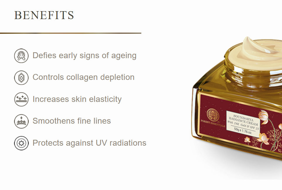Forest Essentials Soundarya Radiance Cream With 24K Gold & SPF25 50 gms