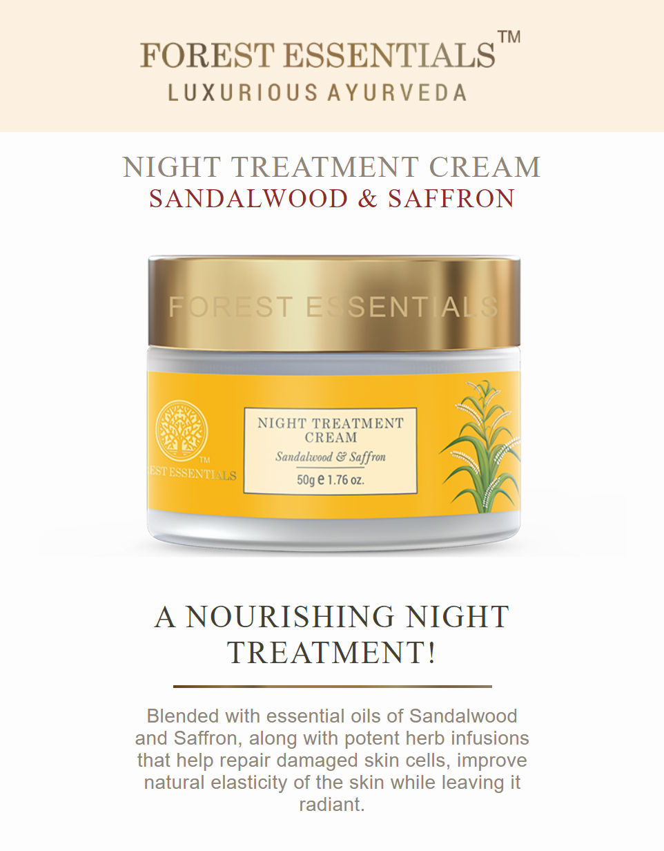 Forest Essentials Night Treatment Cream Sandalwood & Saffron 50 gms