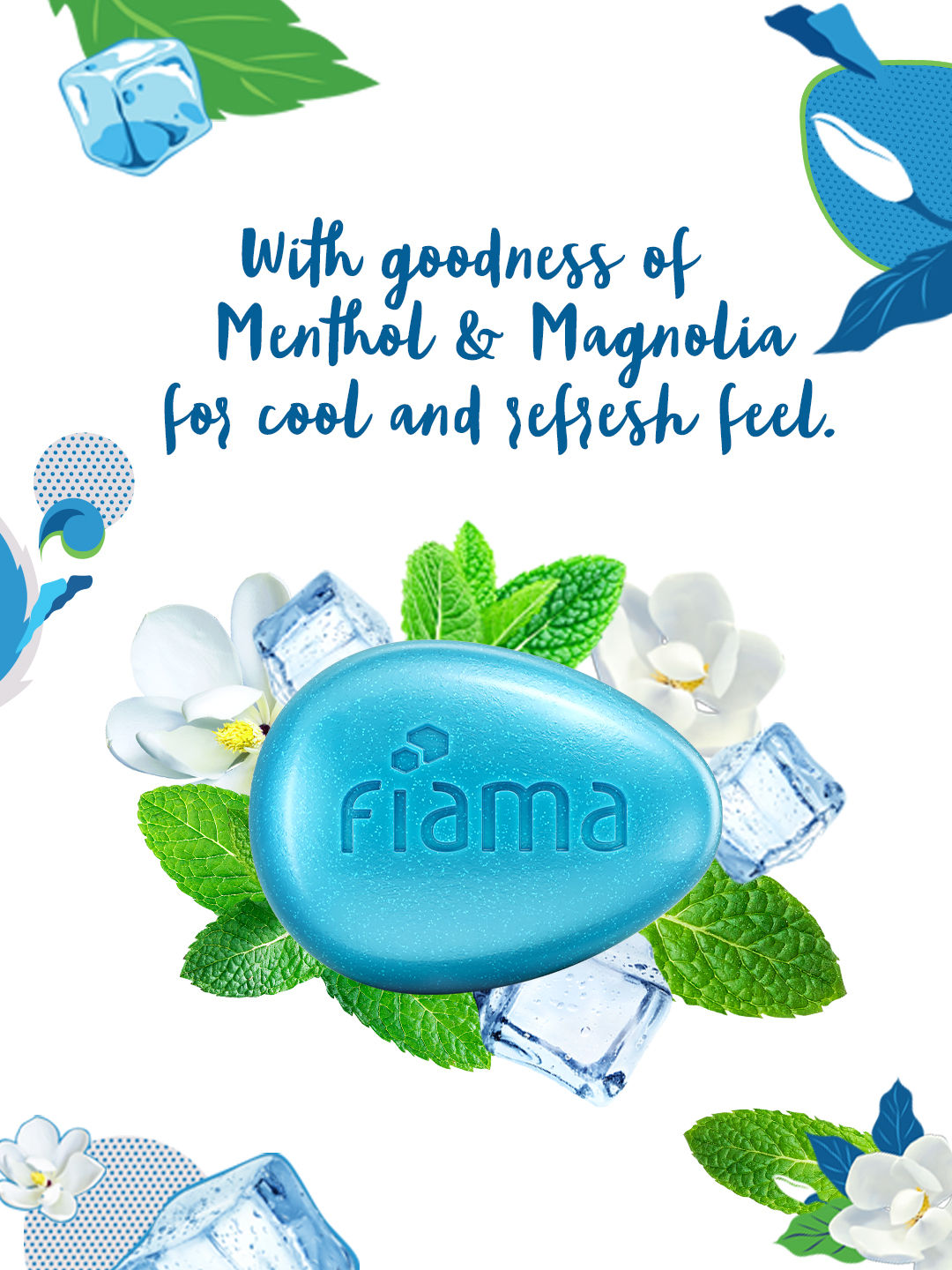 Fiama Cooling Gel Bathing Bar Menthol & Magnolia 125g x 3