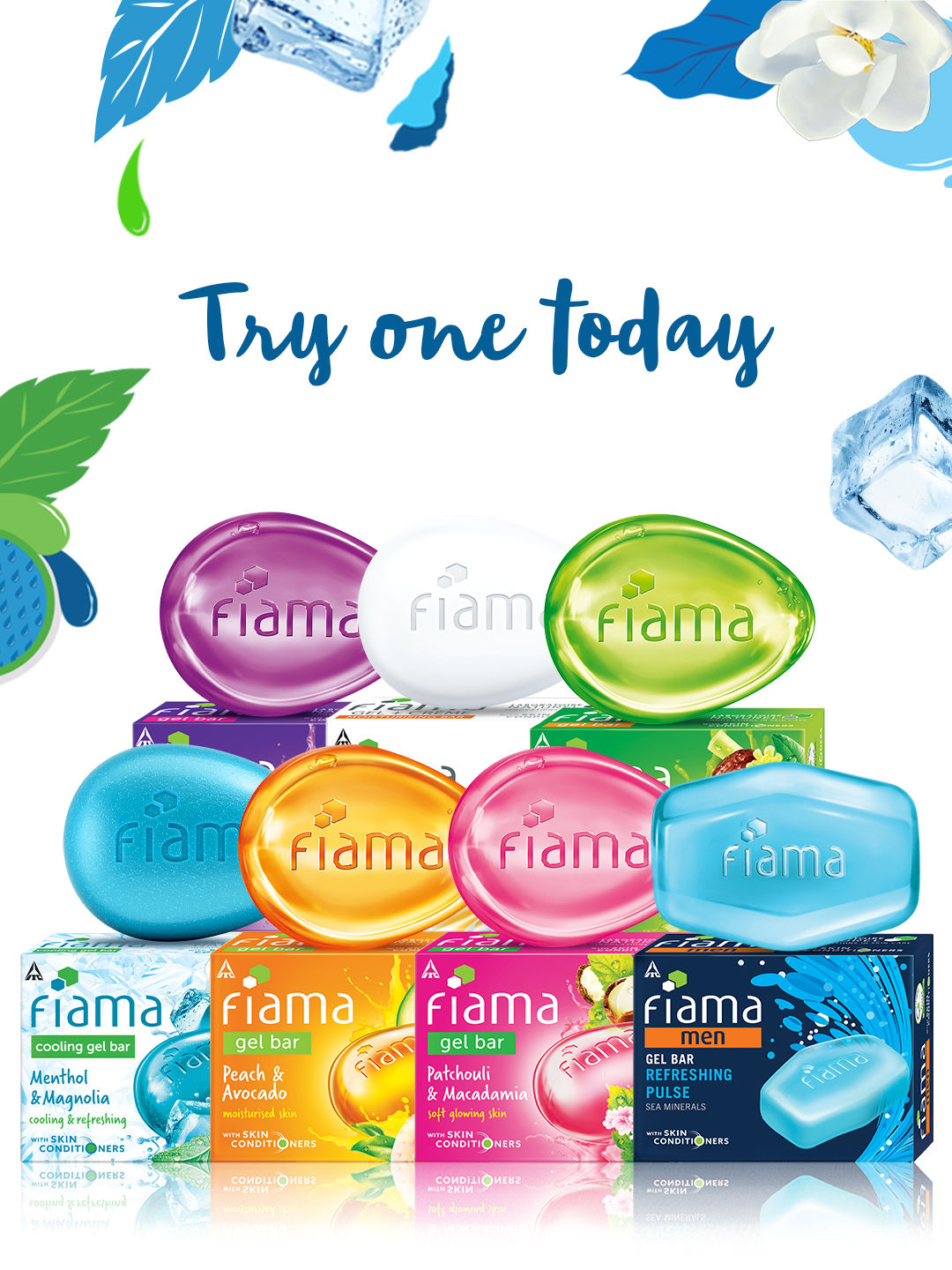 Fiama Cooling Gel Bathing Bar Menthol & Magnolia 125g x 3