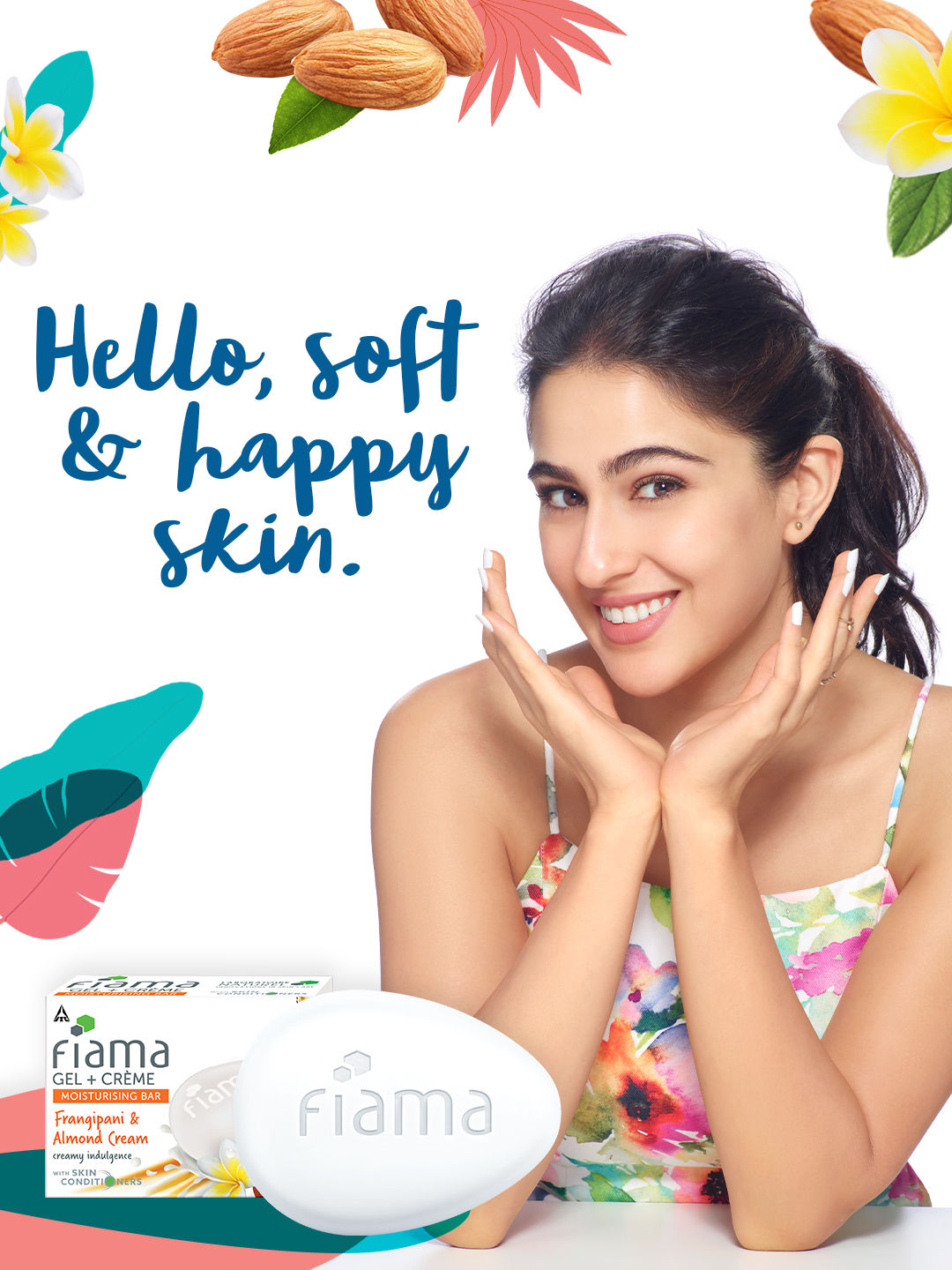 Fiama Gel + Creme Moisturising Bar, Frangipani and Almond Cream, for ...