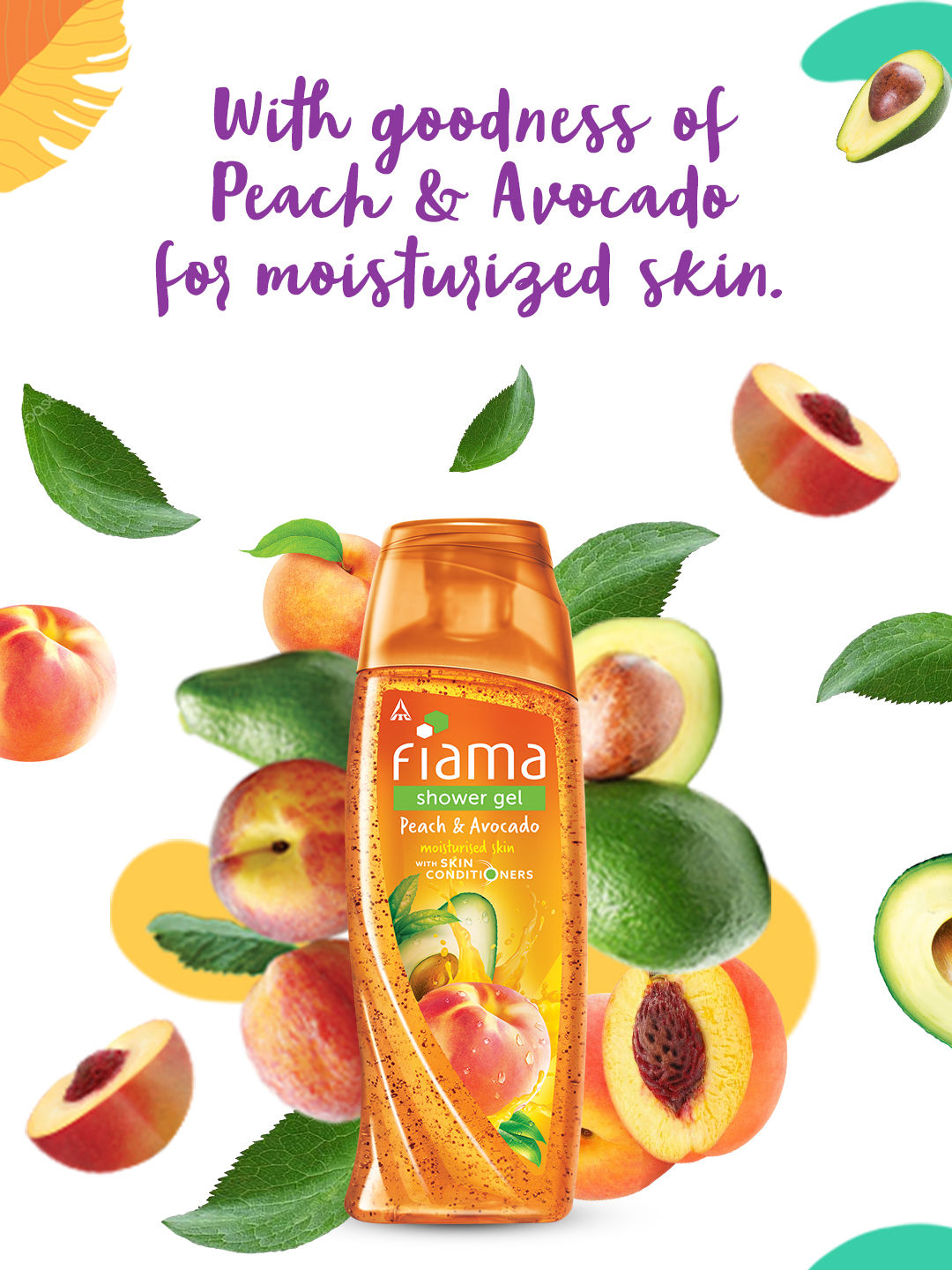 Fiama Shower Gel Peach & Avocado, Body Wash with Skin Conditioners for ...