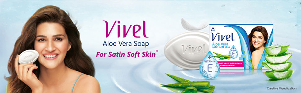 Vivel Aloe Vera Soap,Satin Soft Skin Vitamin E, 150g (Pack of 4)