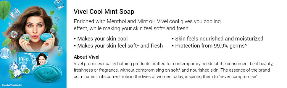 Vivel Cool Mint soap 150g ( Pack of 4)
