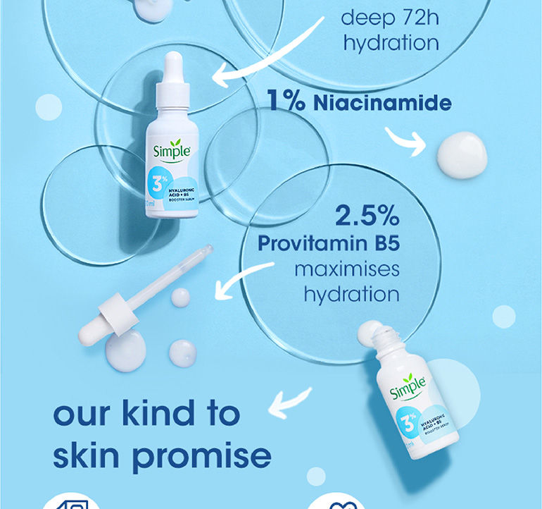 Simple Booster Serum - 3% Hyaluronic Acid + B5 For Deep Hydration, 30 ml