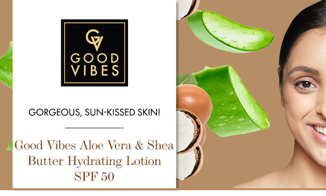Good Vibes Hydrating Sunscreen Lotion spf 50 - Aloe vera & Shea butter ...