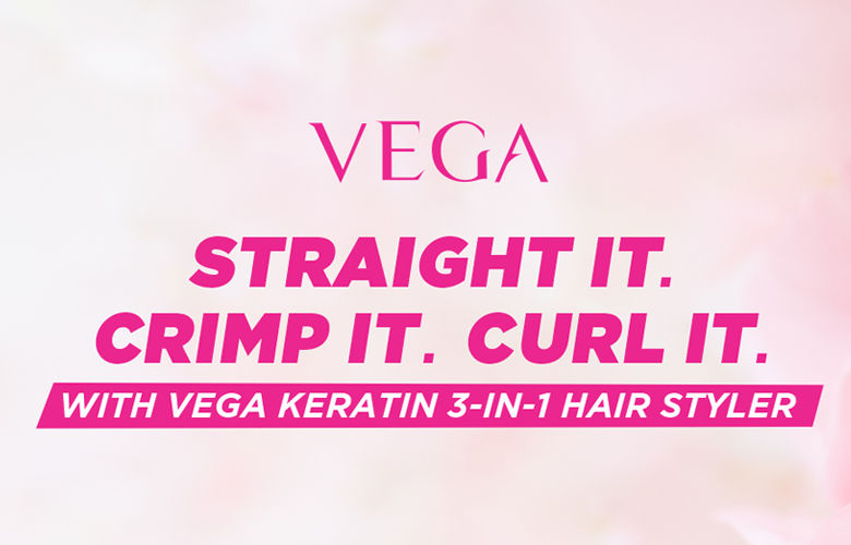 VEGA Keratin 3 in 1 Hair Styler - Straightener, Curler, and Crimper ...