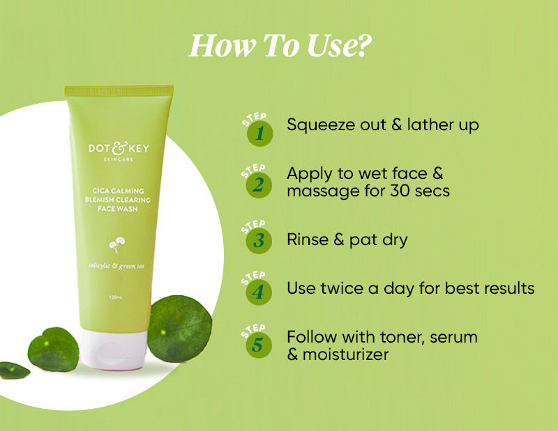Dot & Key Cica Calming Blemish Clearing Face Wash (120 ml)