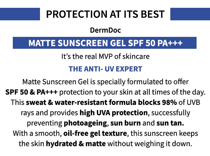 Dermdoc Matte Sunscreen Gel SPF 50 PA+++ (50 g)
