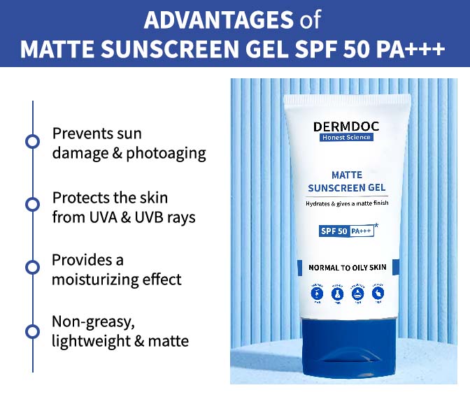 Dermdoc Matte Sunscreen Gel SPF 50 PA+++ (50 g)