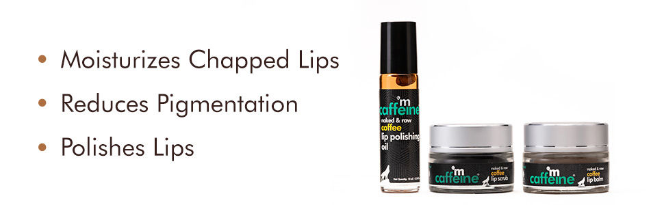 mCaffeine Coffee Lip Kit For Chapped & Pigmented Lips - 100% Vegan